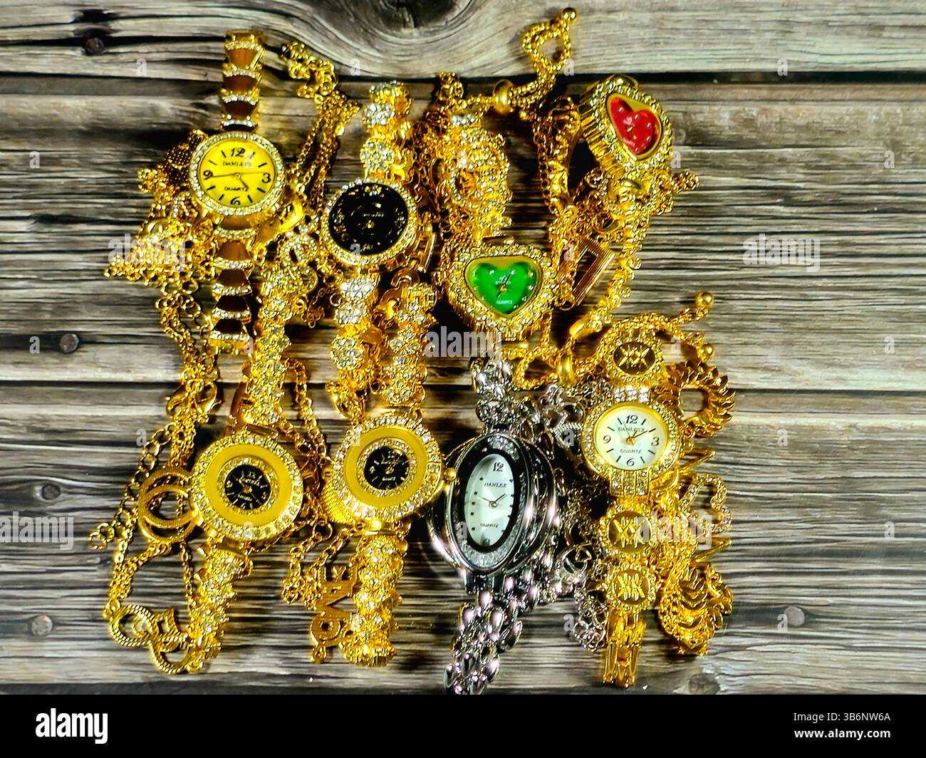 Cairo, Egypt, June 30 2024: women various types of hand watches with ...