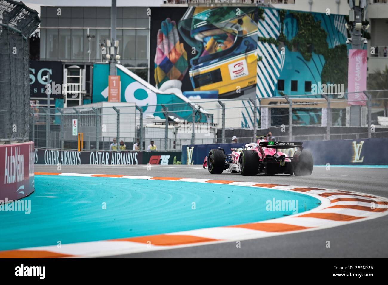 Miami, USA. 3 May, 2025. Liam Lawson of New Zealand driving the (30 ...