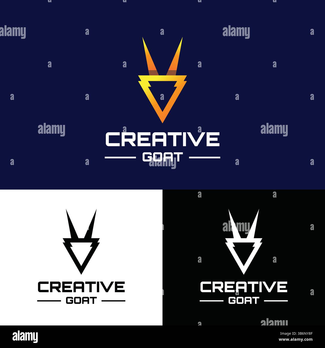 Powerful goat logo hi-res stock photography and images - Alamy