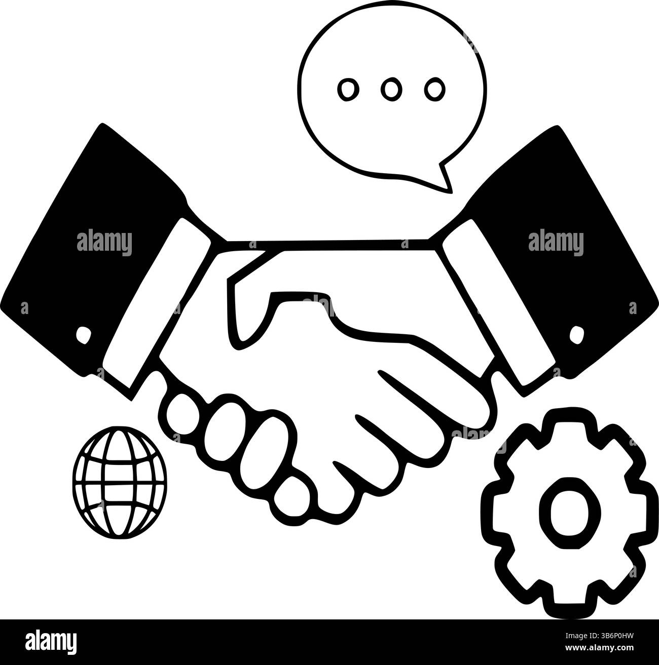 Business Partnership Icon: Global Handshake, Collaboration & Innovation ...