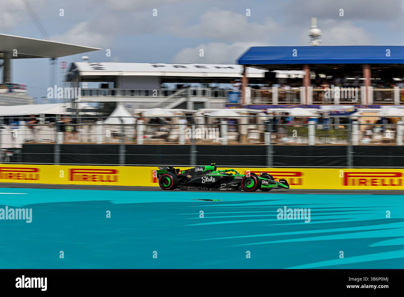 Miami, USA. 3 May, 2025. Gabriel Bortoleto of Brazil driving the (5 ...