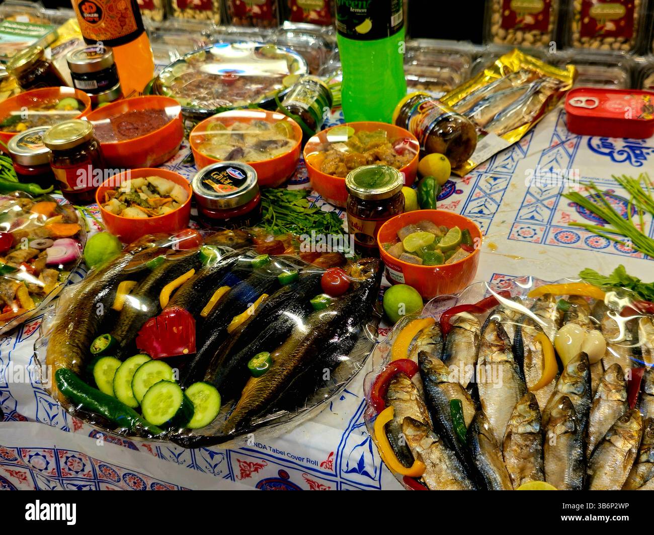 Cairo, Egypt, April 20 2025: Smoked salty Herring forage fishes and ...