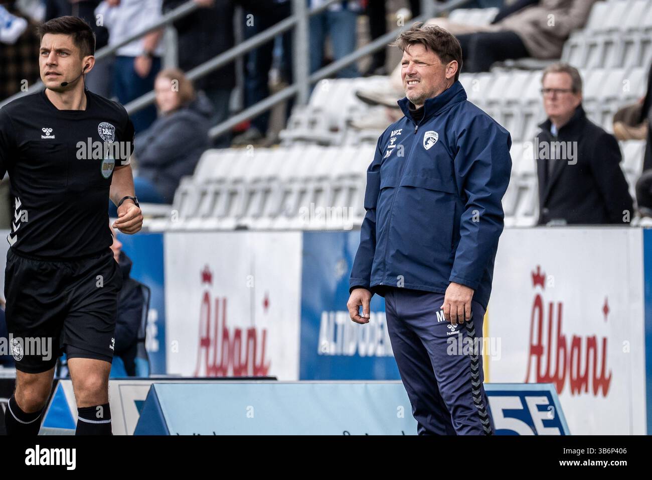Odense, Denmark. 03rd May, 2025. Head coach Michael Hansen of FC Fredericia seen during the ...