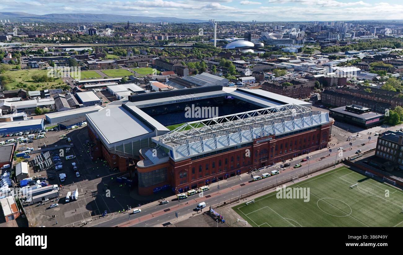 An aerial shot taken from a drone of the stadium before the William ...