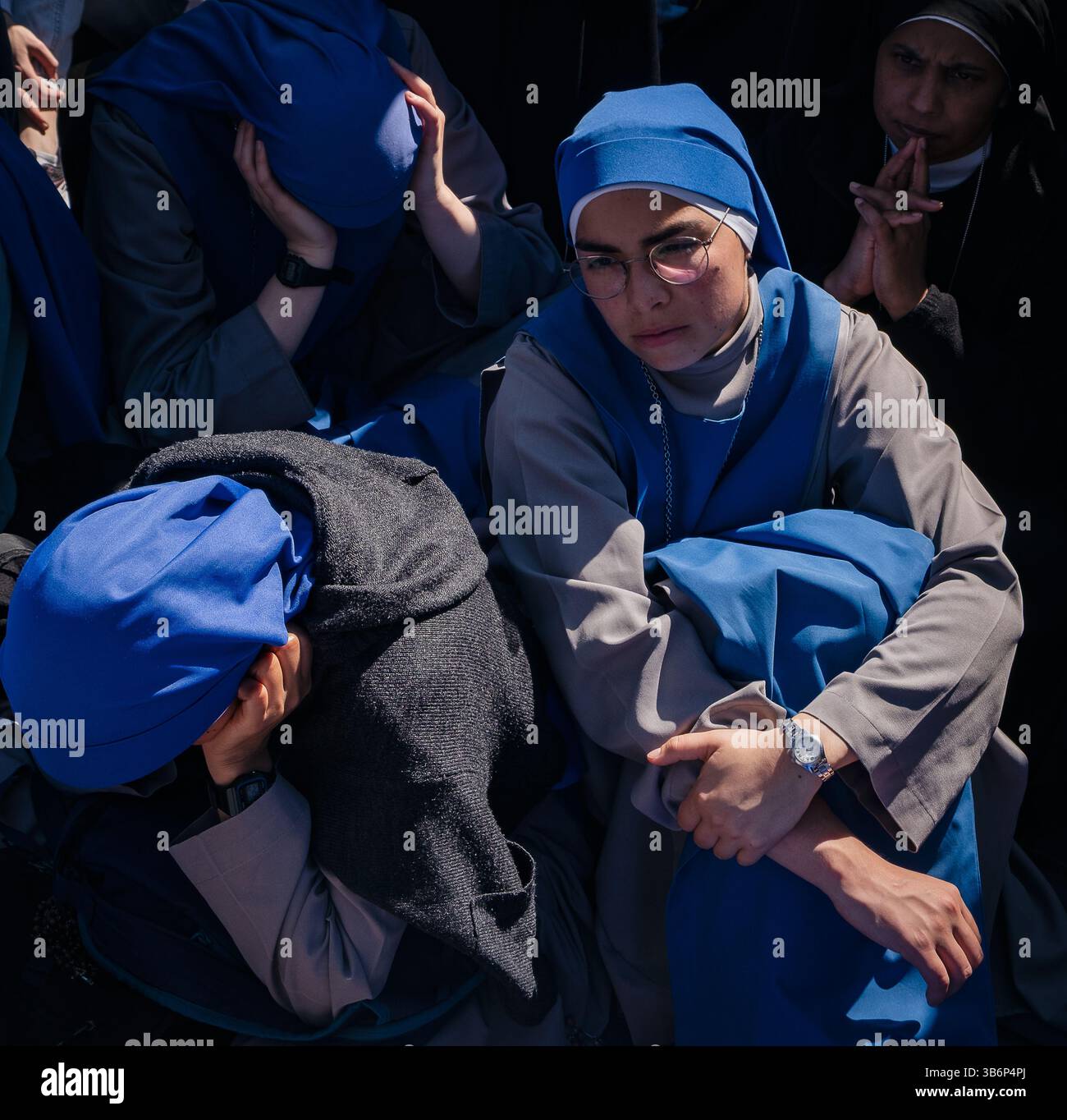 NUNS IN ST PETER SQUARE DURING POPE FRANCIS FUNERAL-APRIL 2025 Stock ...