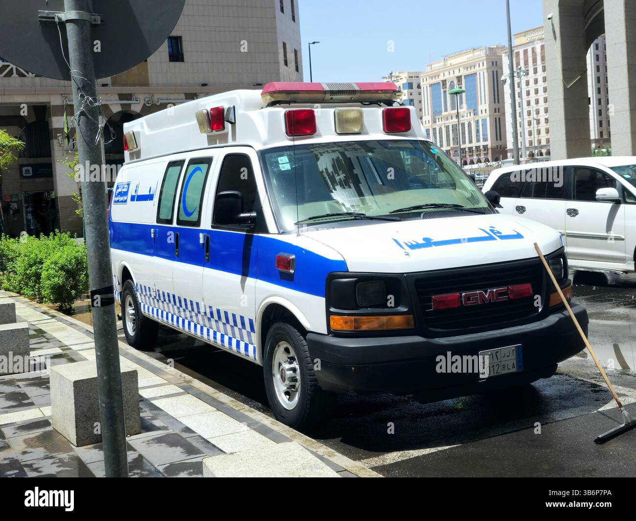Medina, Saudi Arabia, June 26 2024: GMC ambulance car vehicle, belongs ...