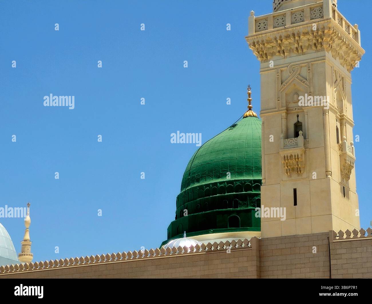 The exterior and the outer view of The Prophet's Mohamed Mosque or Al ...
