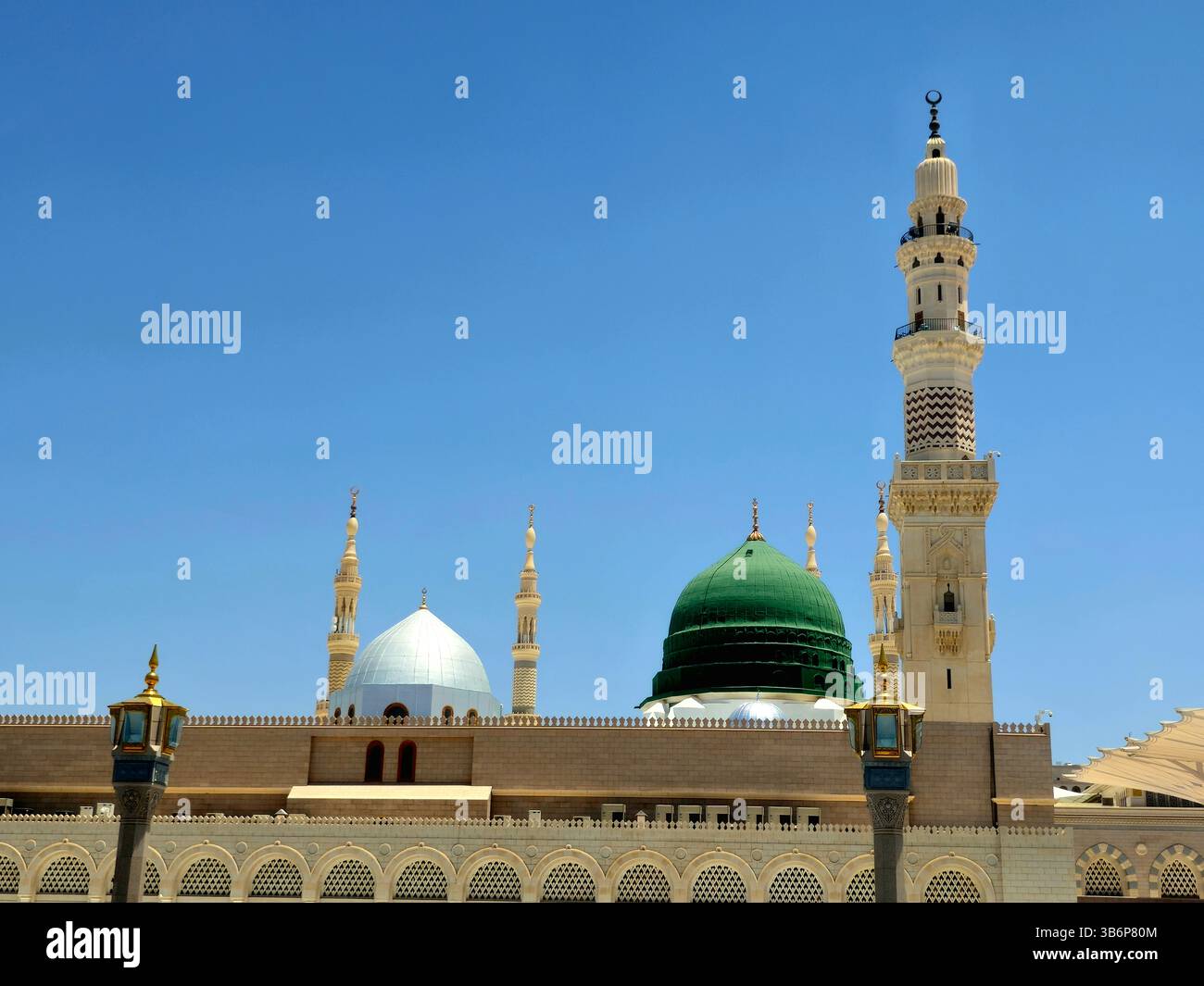 The exterior and the outer view of The Prophet's Mohamed Mosque or Al ...