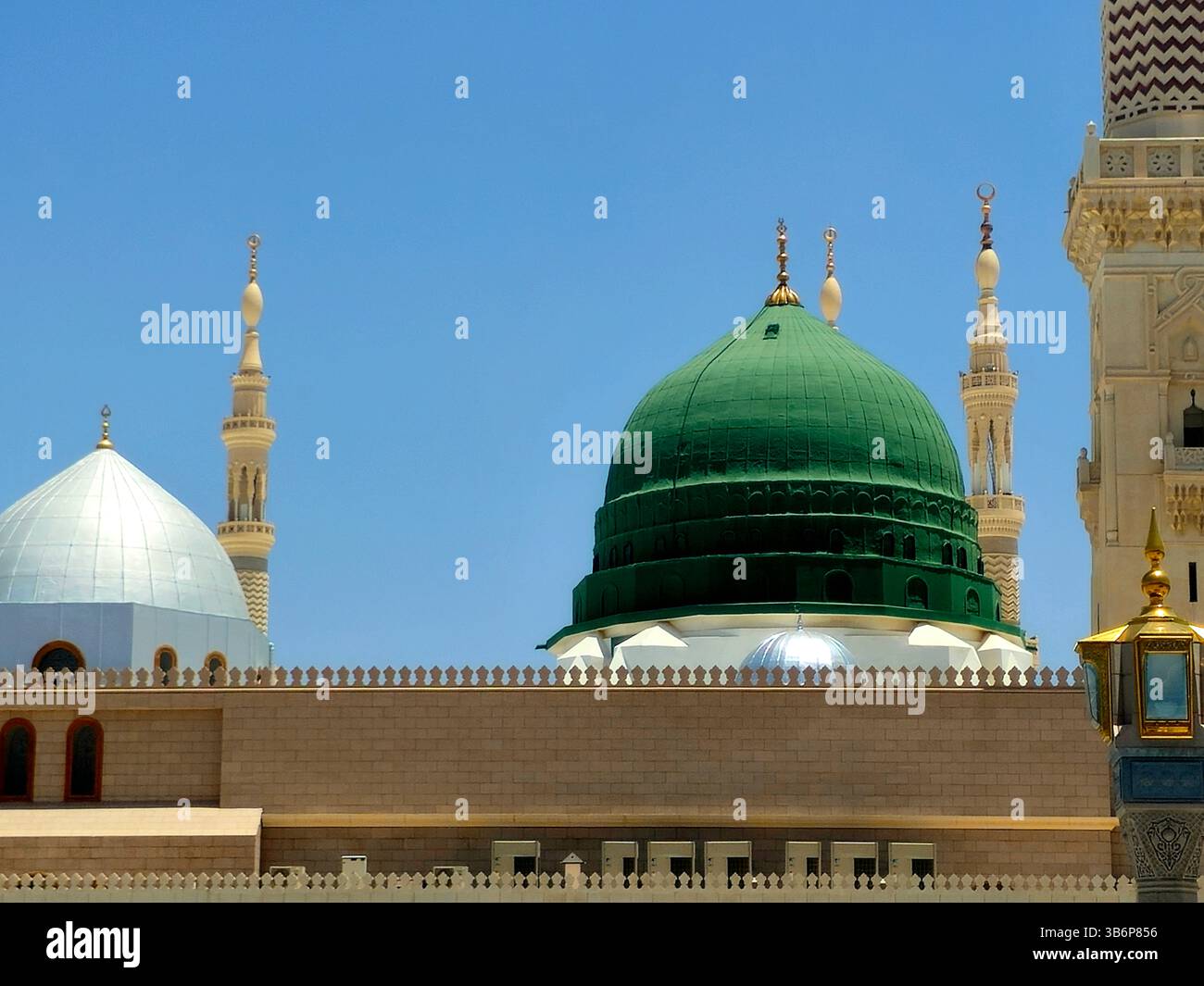 The exterior and the outer view of The Prophet's Mohamed Mosque or Al ...