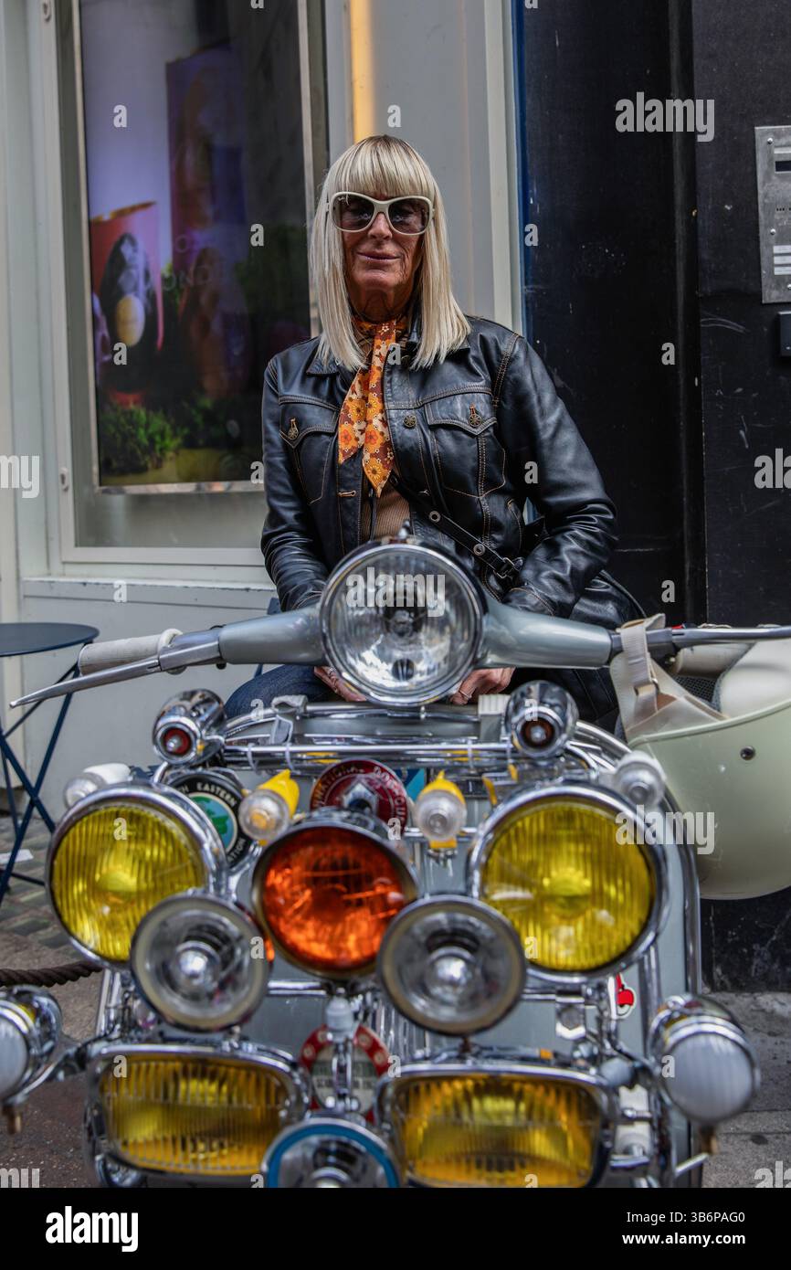 London, UK. 03rd May, 2025. A Mod pose's for a photograph whilst ...