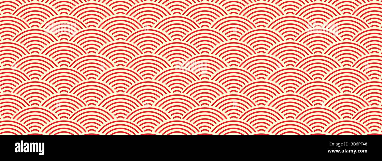 Traditional Japanese Seigaiha wave pattern vector background in blue ...