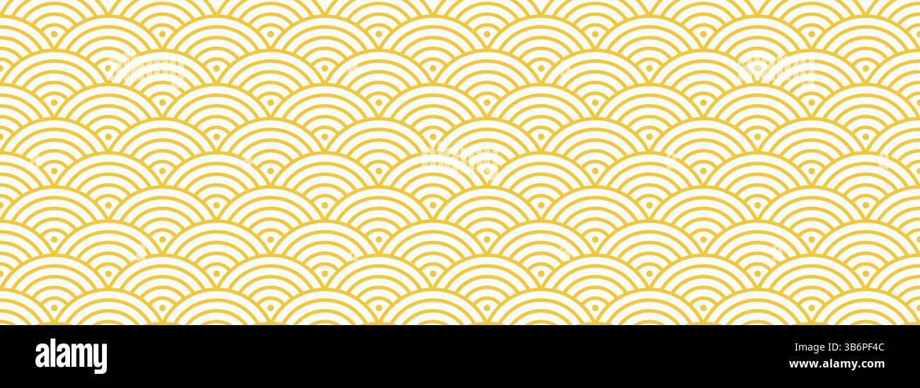 Traditional Japanese Seigaiha wave pattern vector background in blue ...