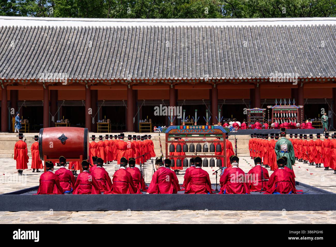 Seoul, South Korea. 04th May, 2025. As ritual officiants enter the main ...
