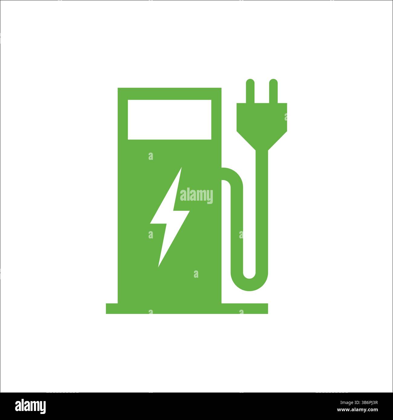 Vector icon set of electric vehicle (EV) charging stations. Symbols ...