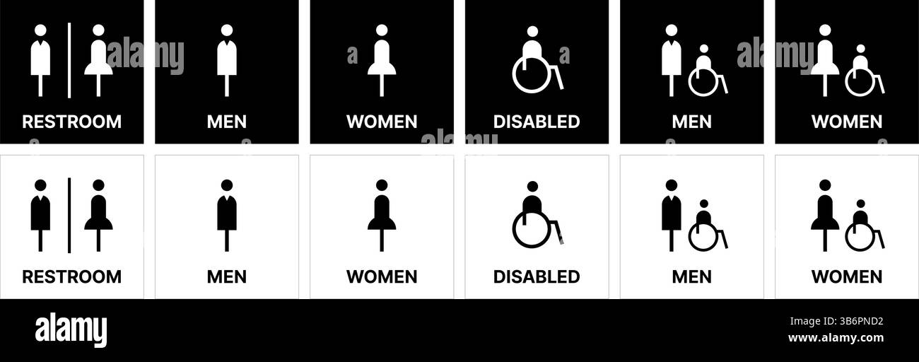 Gender inclusive signage Black and White Stock Photos & Images - Alamy