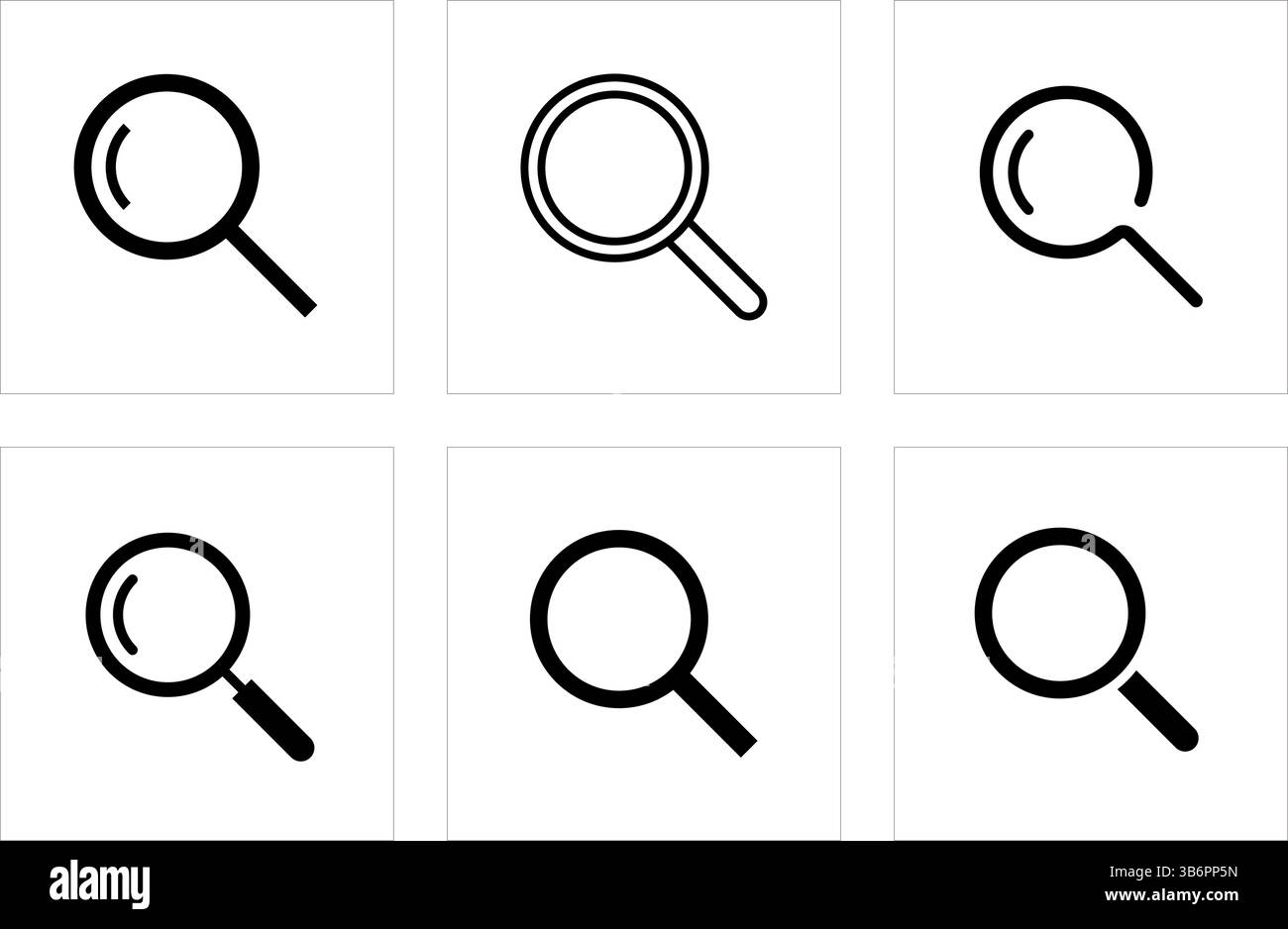 Magnifying glass collection Stock Vector Images - Alamy