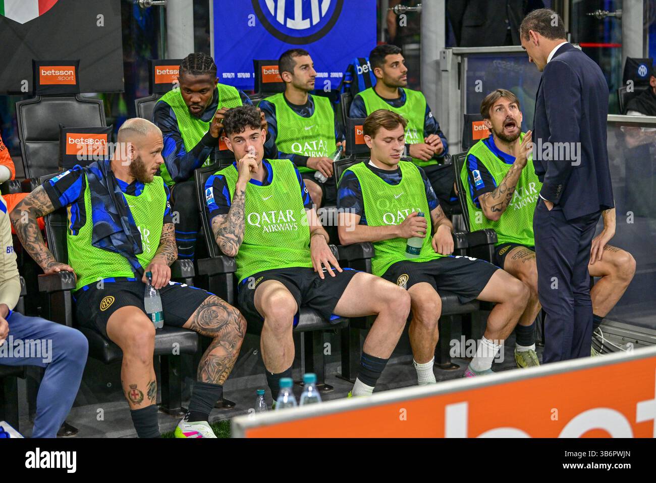 Milano, Italy. 03rd May, 2025. The sub players of Inter seen on the ...