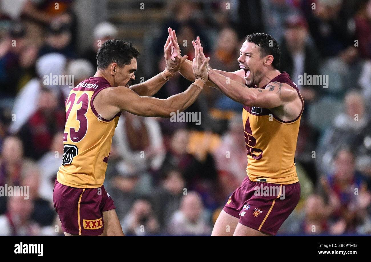 Brisbane, Australia. 04th May, 2025. Charlie Cameron of the Lions ...
