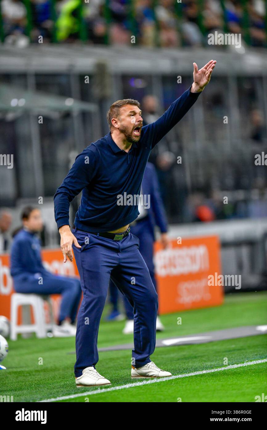 Milano, Italy. 03rd May, 2025. Head coach Paolo Zanetti of Verona seen ...