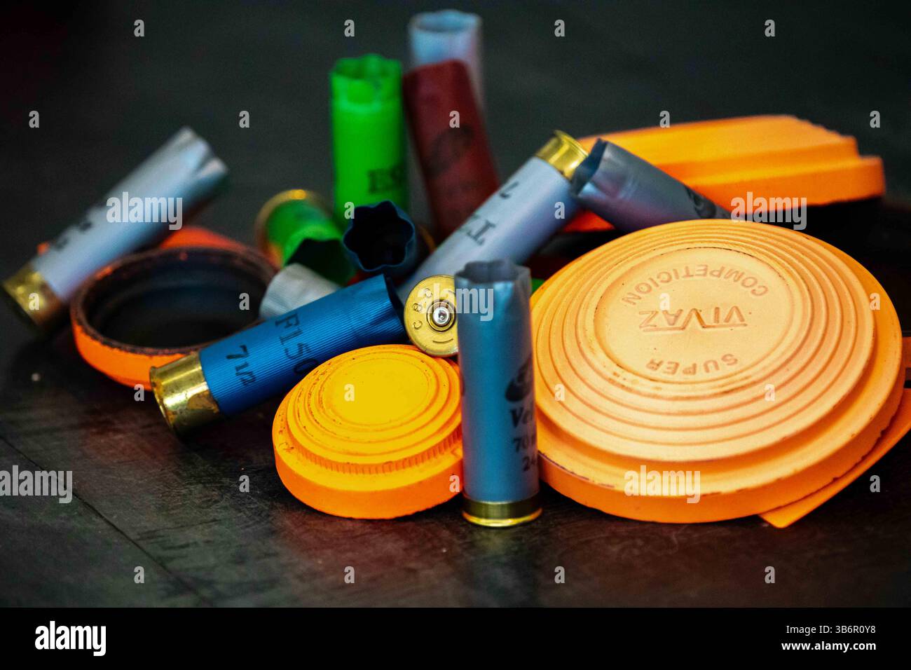 objects from the Olympic sports skeet shooting with a 12 gauge shotgun ...