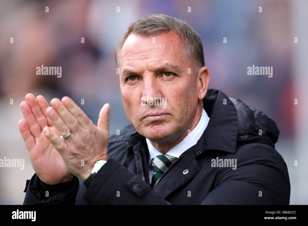 Celtic manager Brendan Rodgers applauds the fans before the William ...