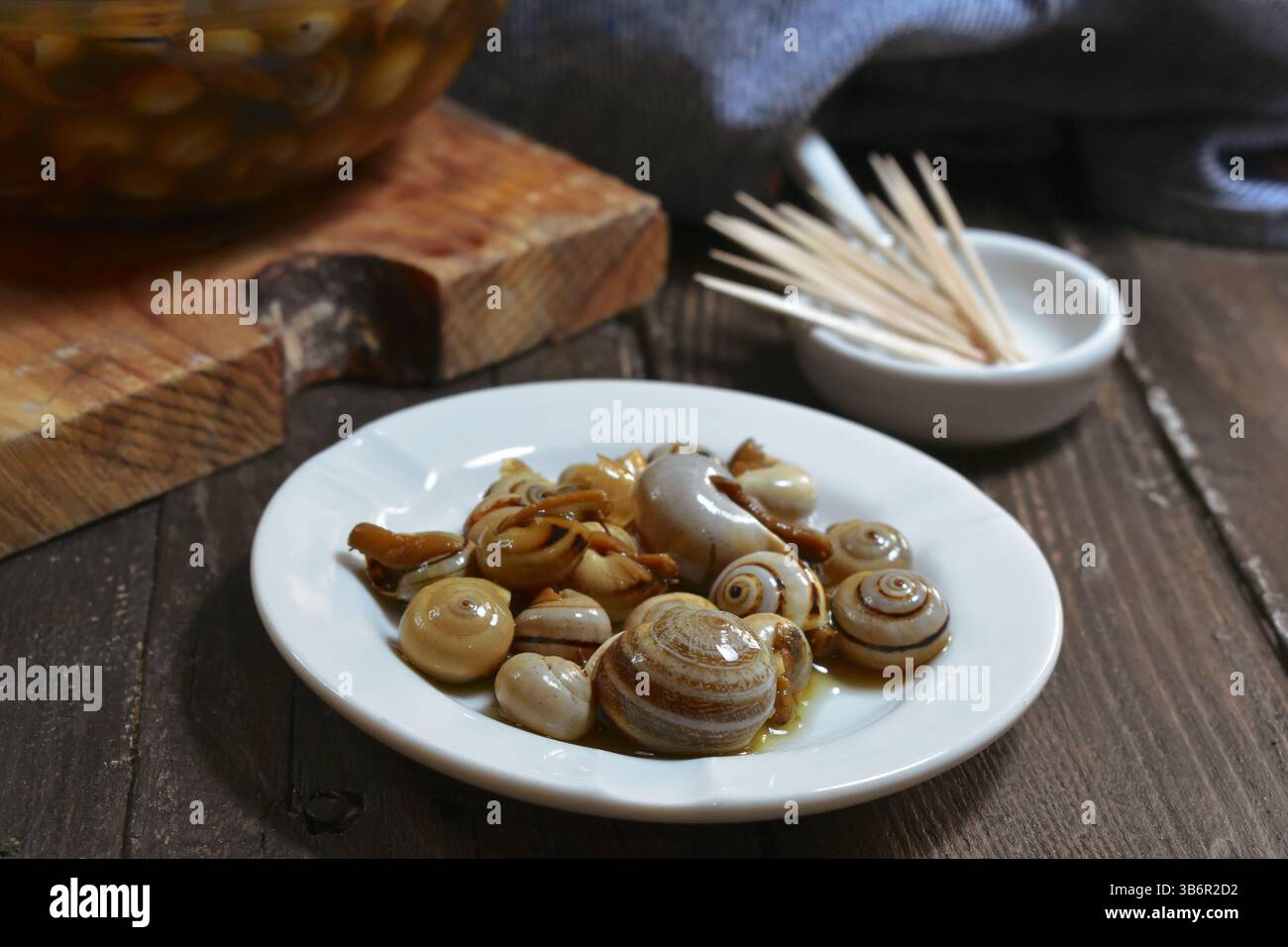 Spanish Tapas Snails Food Background Stock Photo - Alamy