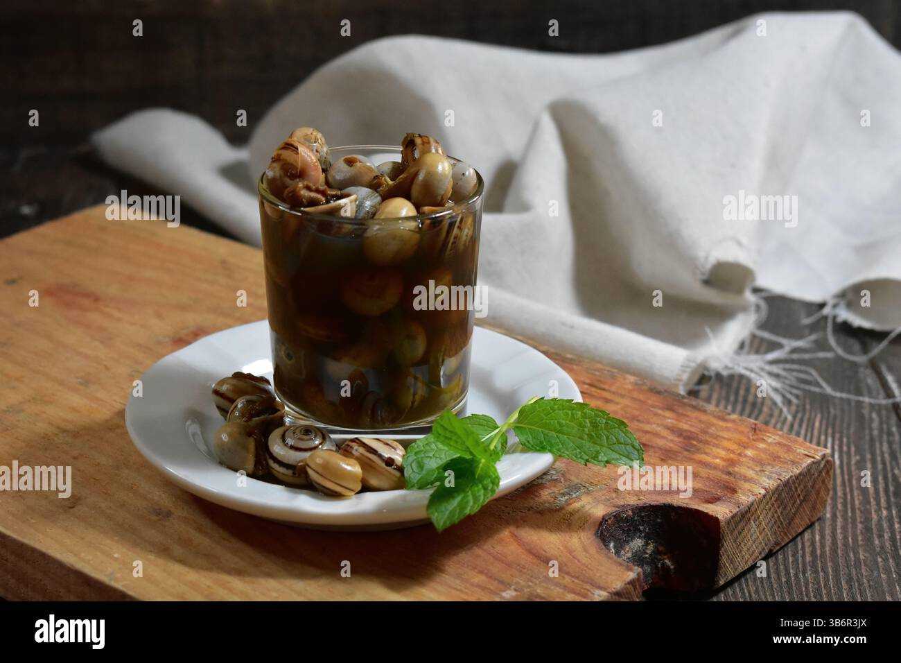 Spanish Tapas Snails Food Background Stock Photo - Alamy