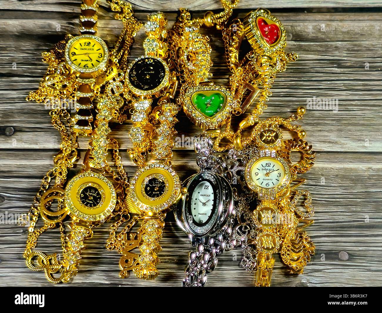 Cairo, Egypt, June 30 2024: women various types of hand watches with ...