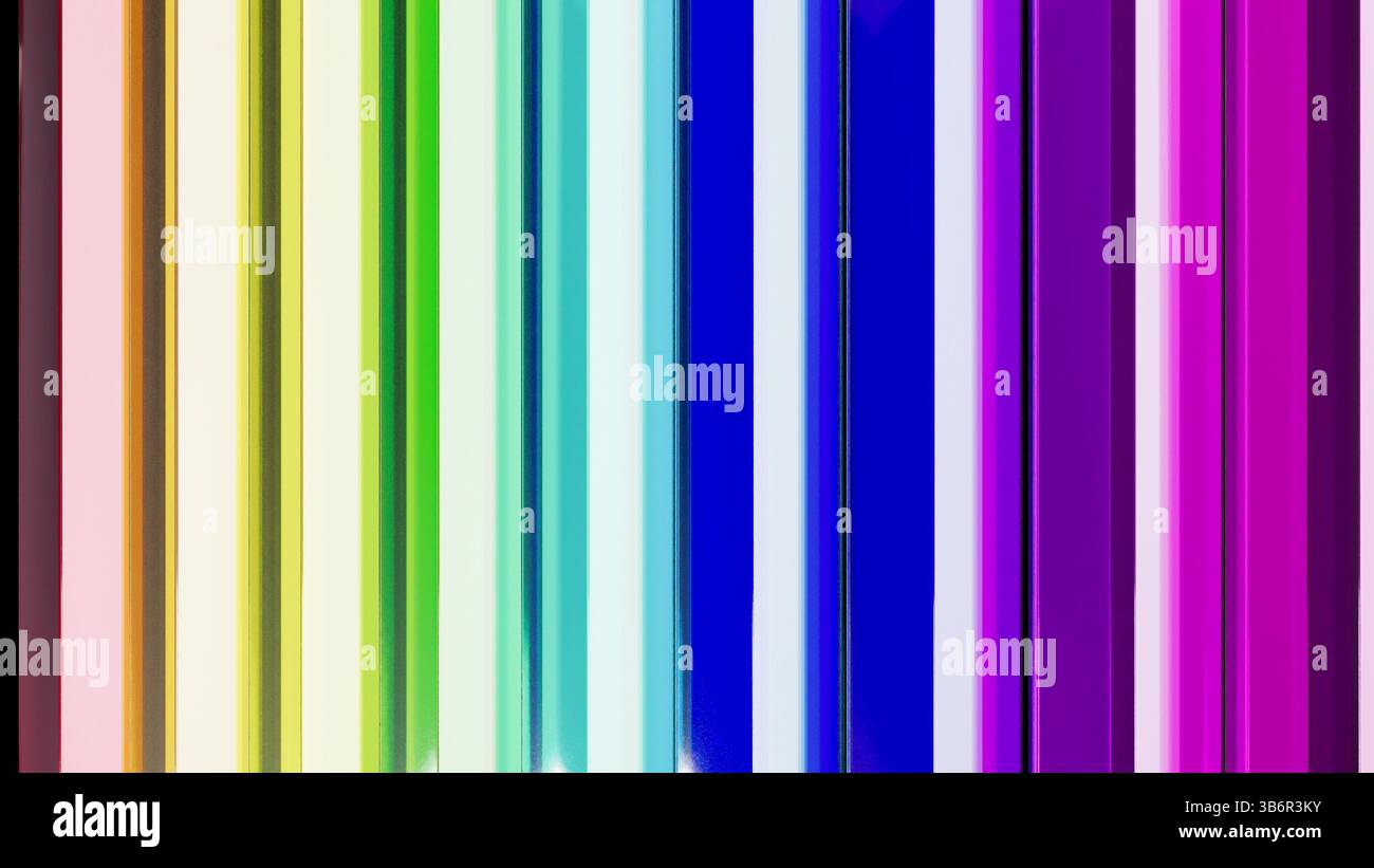 Rainbow color glass vertical stipe 3d render Stock Photo - Alamy