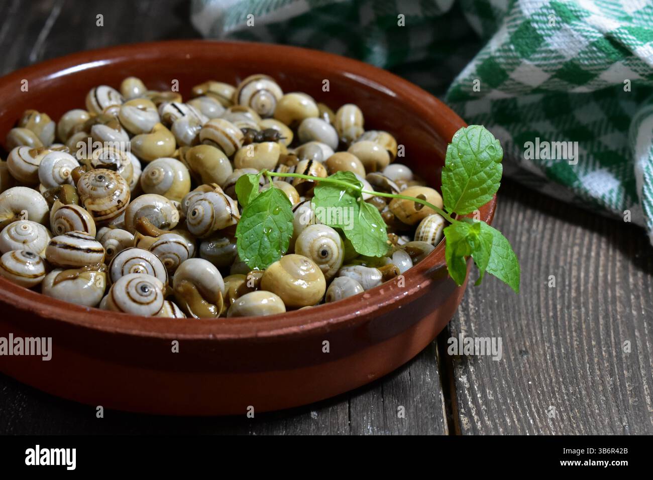 Spanish Tapas Snails Food Background Stock Photo - Alamy