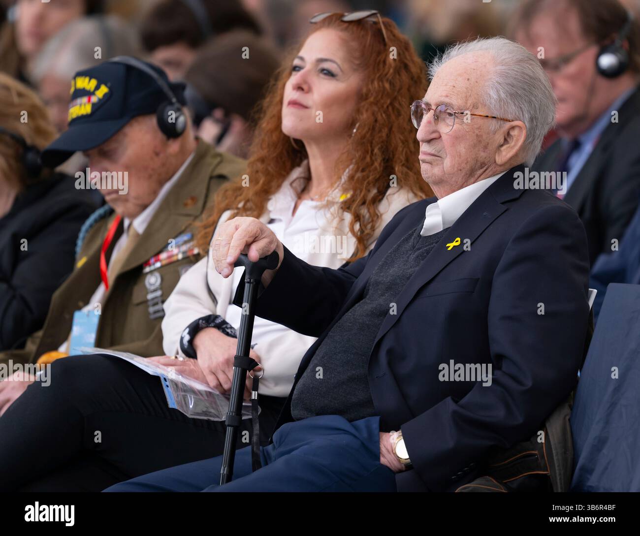 Abba Naor, survivor of Dachau concentration camp, attends the 80th ...
