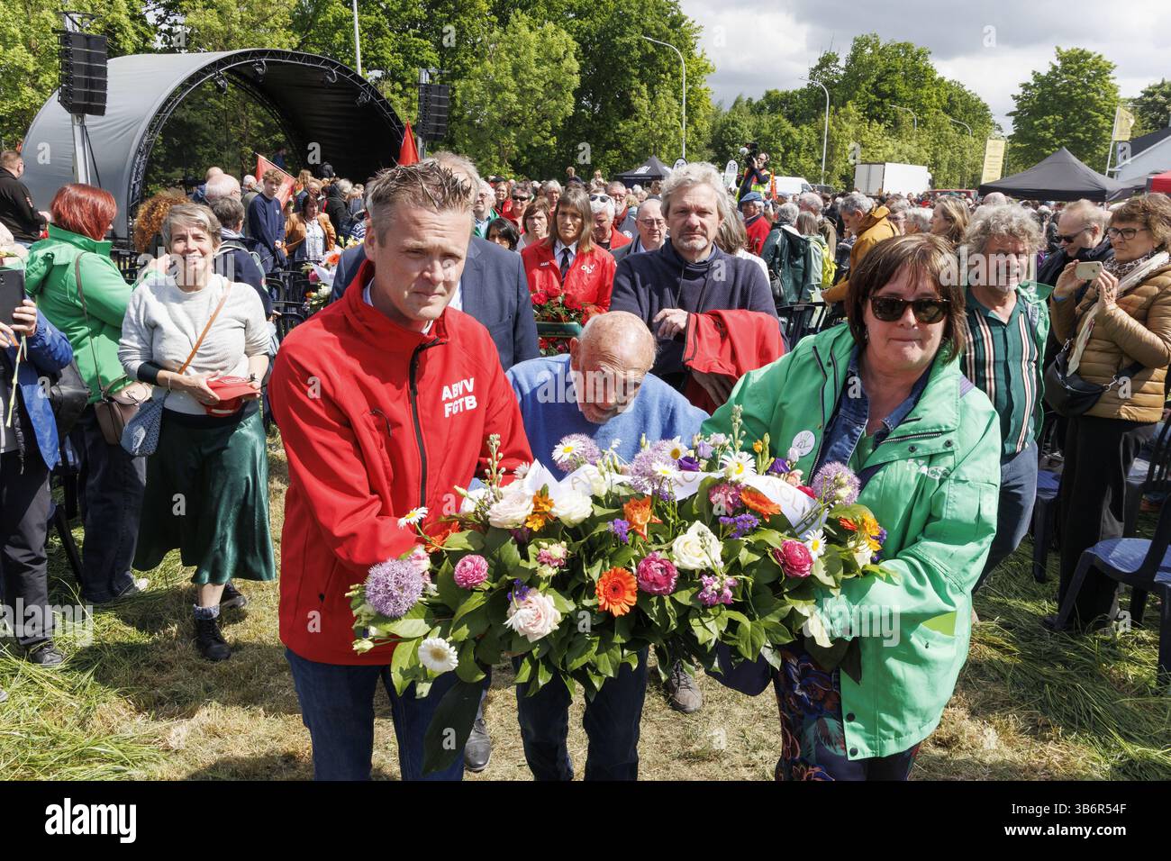 ABVV/ FGTB socialist union general secretary Bert Engelaar, Simon ...