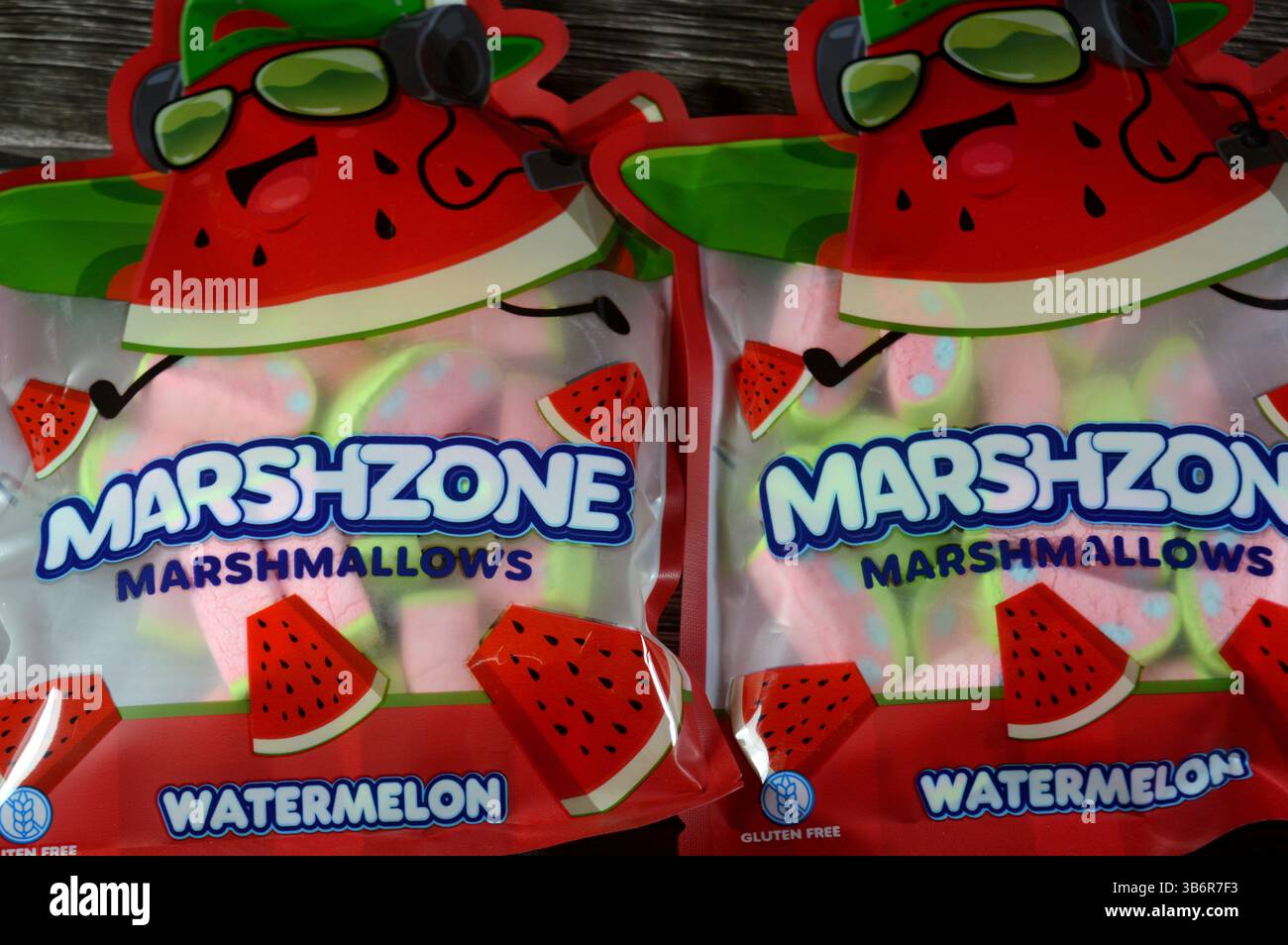 Cairo, Egypt, April 3 2025: Marshzone Marshmallows, marshmallow is a confectionery made from ...