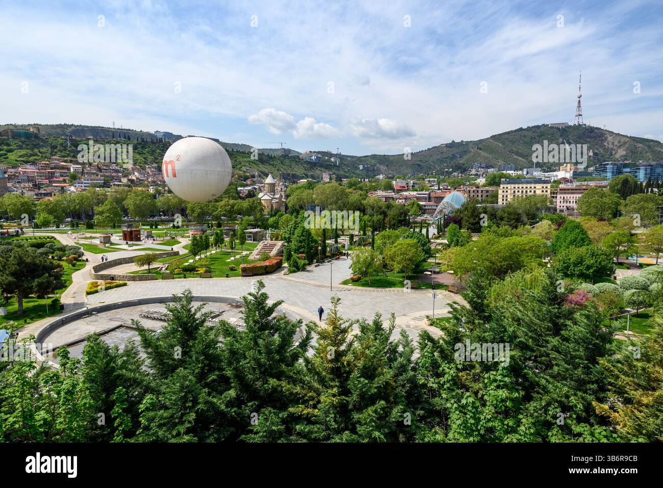 Rike park, large public park on the left bank of Mtkvari River in ...