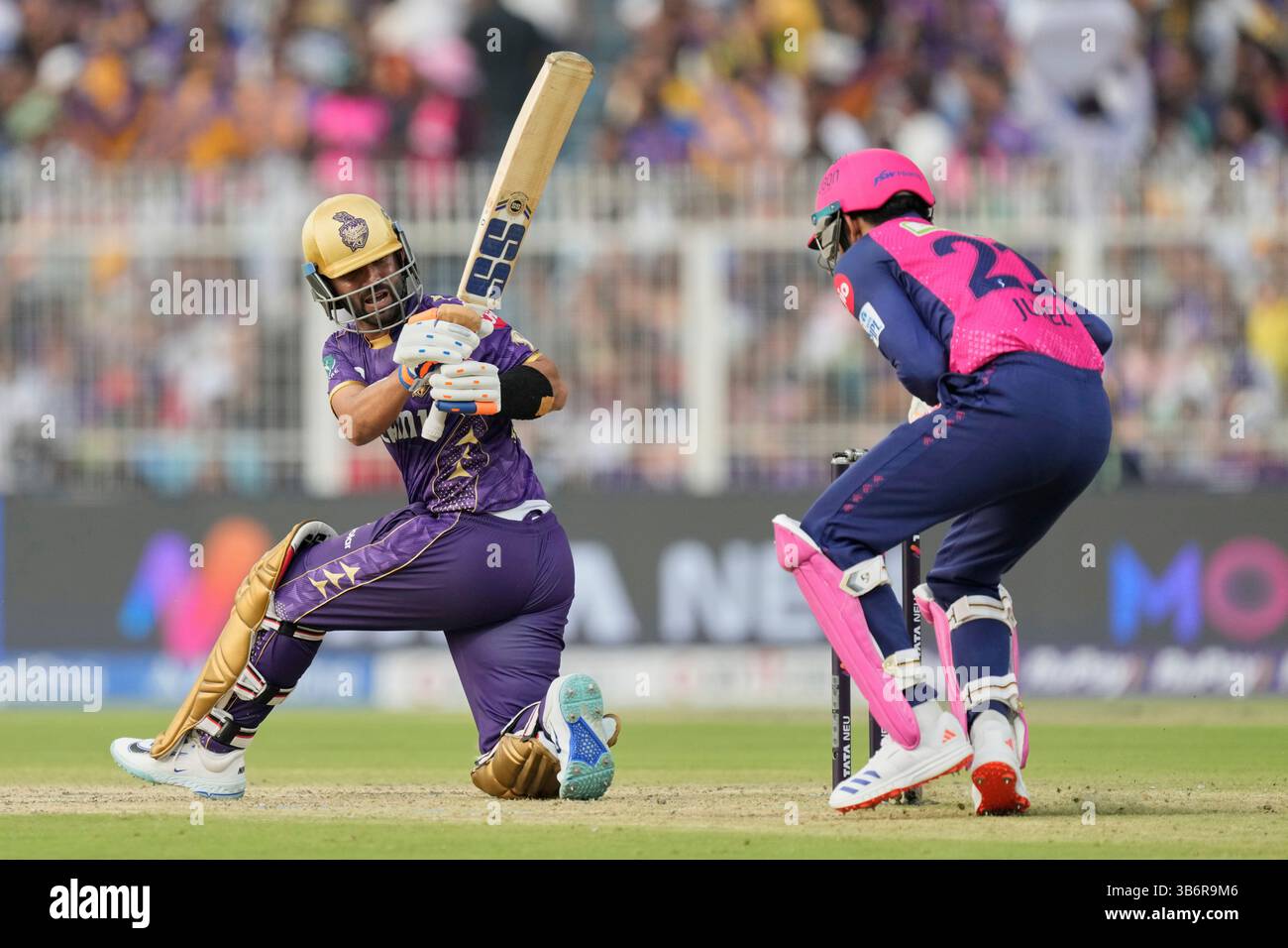 Kolkata Knight Riders' captain Ajinkya Rahane bats during the Indian ...