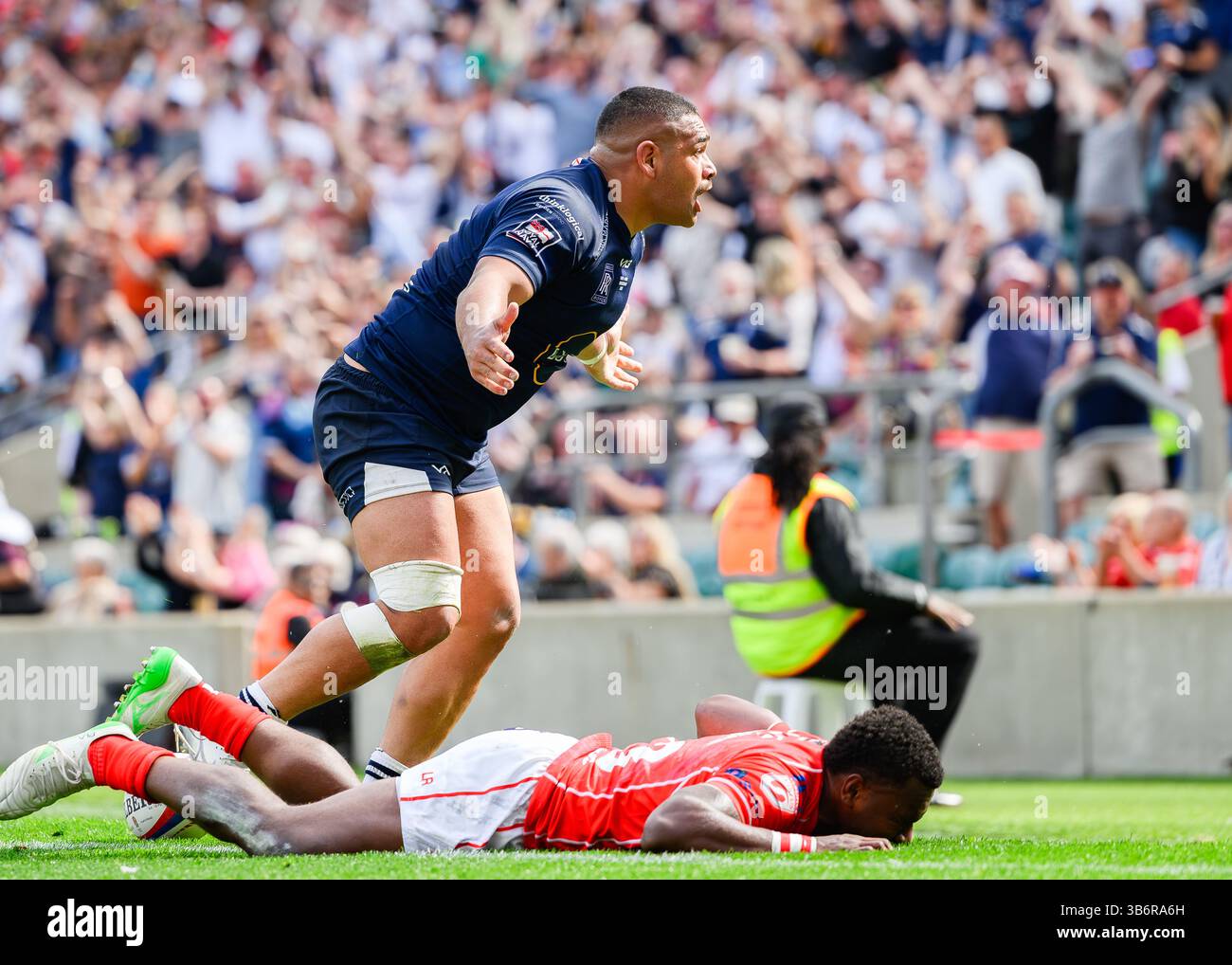 LONDON, UNITED KINGDOM. 03, May 25. Llogs Sam Matavesi Lyon celebrates ...