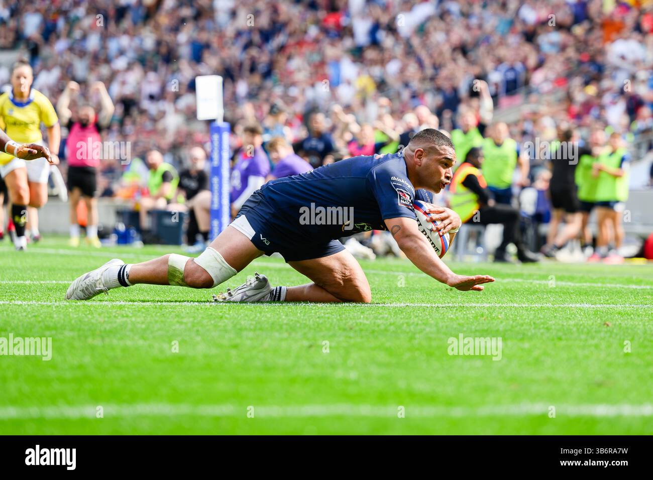 LONDON, UNITED KINGDOM. 03, May 25. Llogs Sam Matavesi Lyon scores a ...