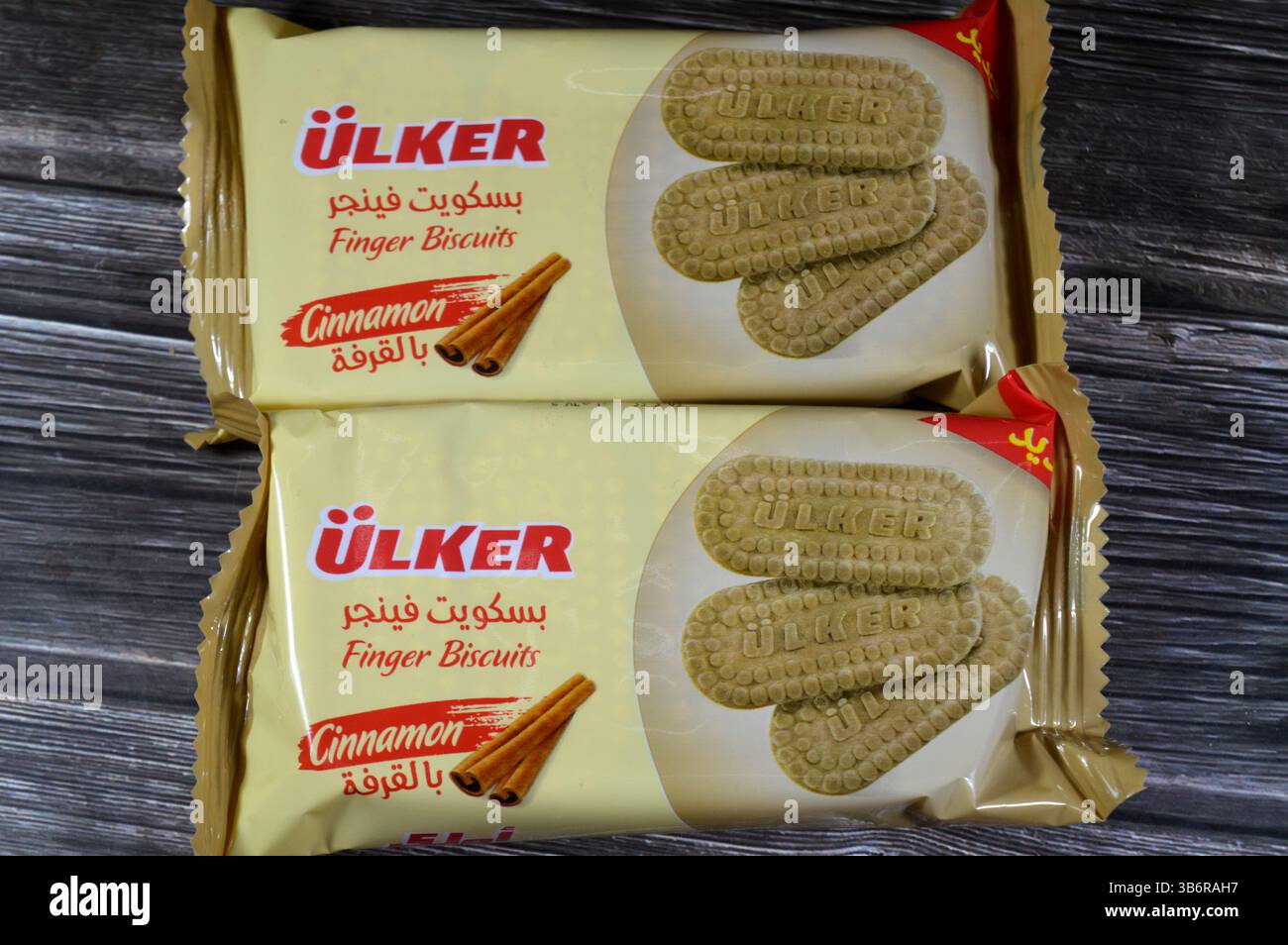 Cairo, Egypt, March 20 2025: Ulker cinnamon finger biscuits, plain ...