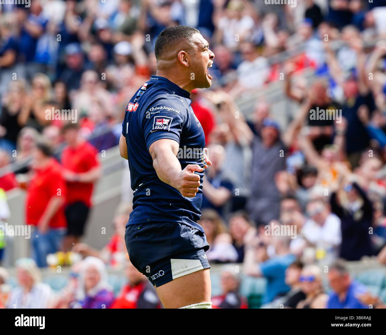 LONDON, UNITED KINGDOM. 03, May 25. Llogs Sam Matavesi Lyon celebrates ...