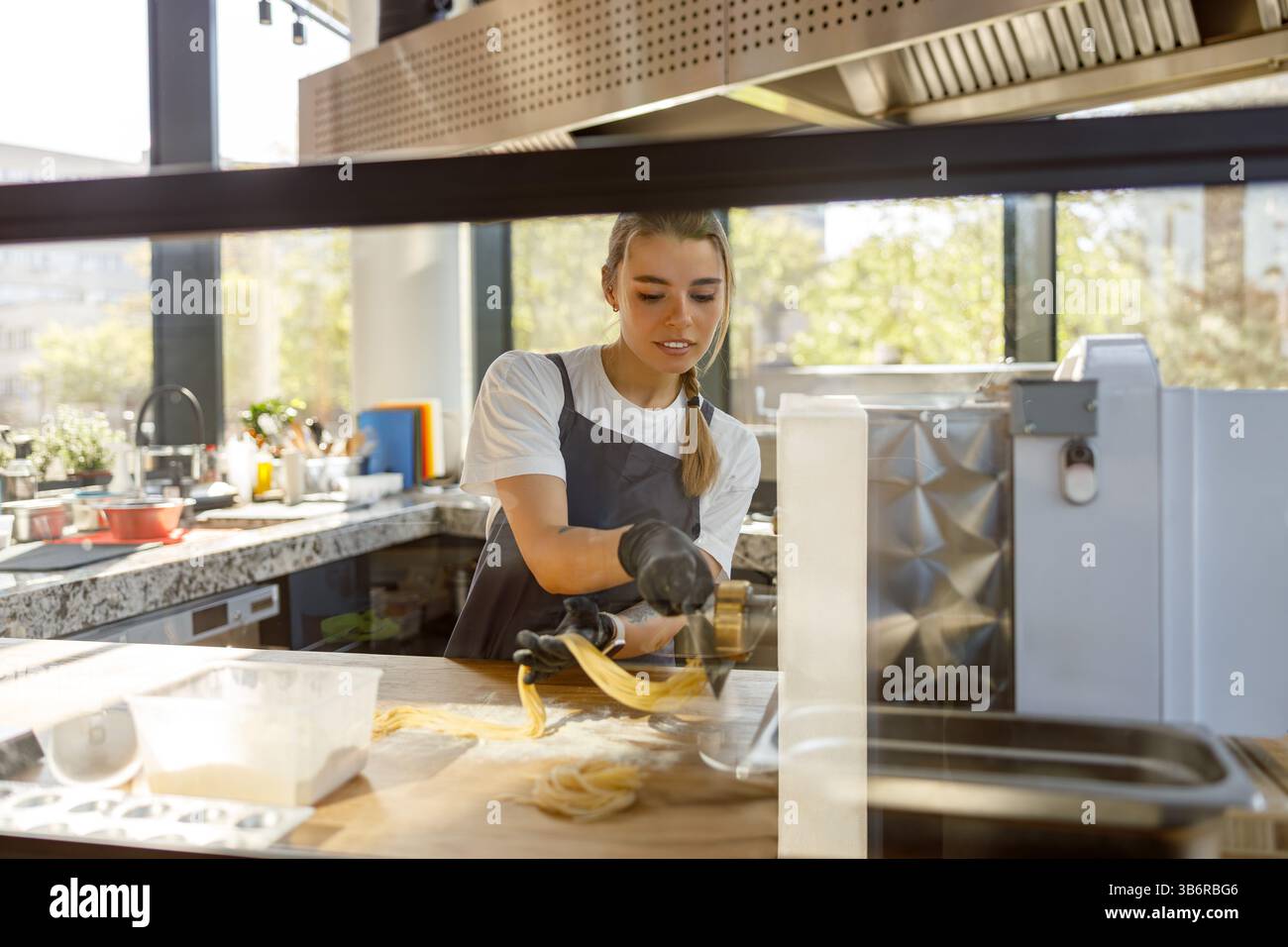 Professional and skillful chef cooking dishes in kitchen hi-res stock ...