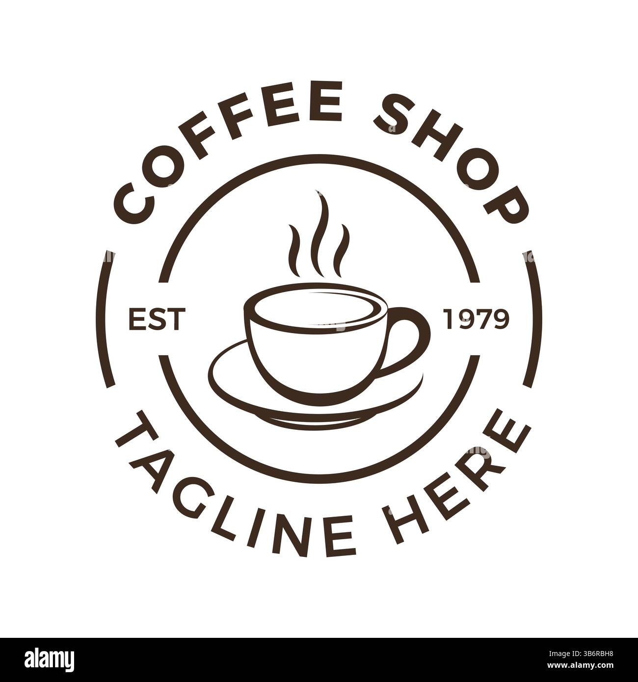 Modern Coffee Shop Logo Design – Vintage Style Cup Emblem for Cafes and ...