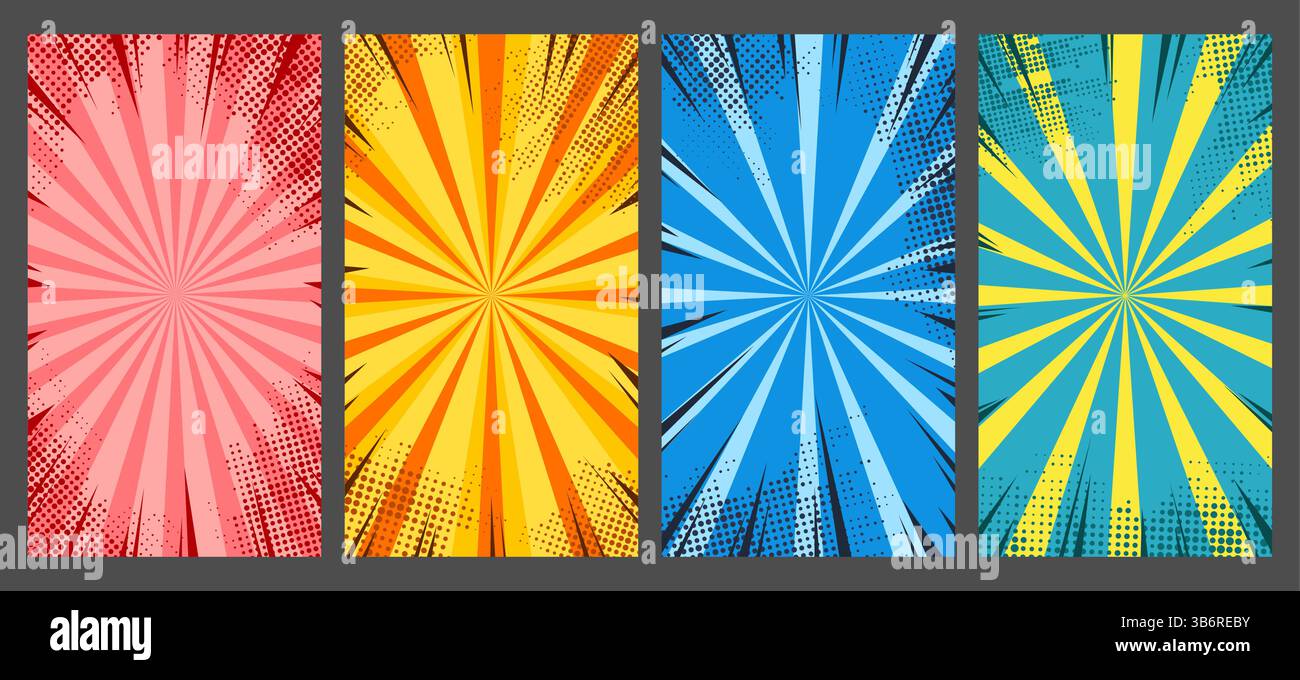 Vector illustration. Pop art style striped vertical background with ...