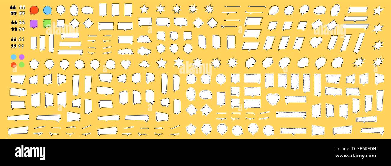 Vector illustration. Quote frames blank template set. Isolated text box ...