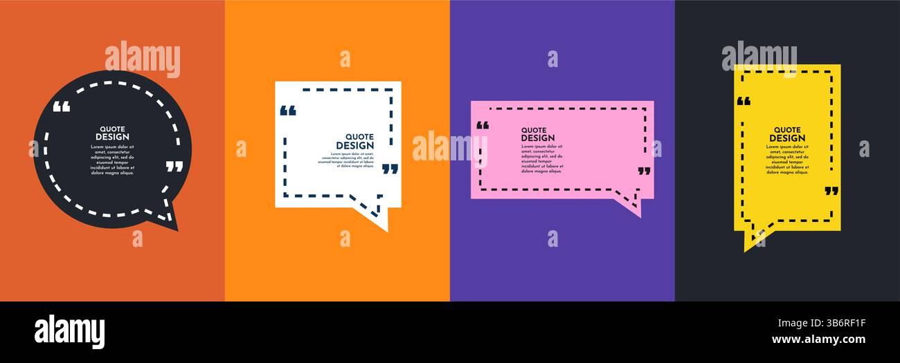 Vector illustration. Quote frames background set. Isolated text box in ...