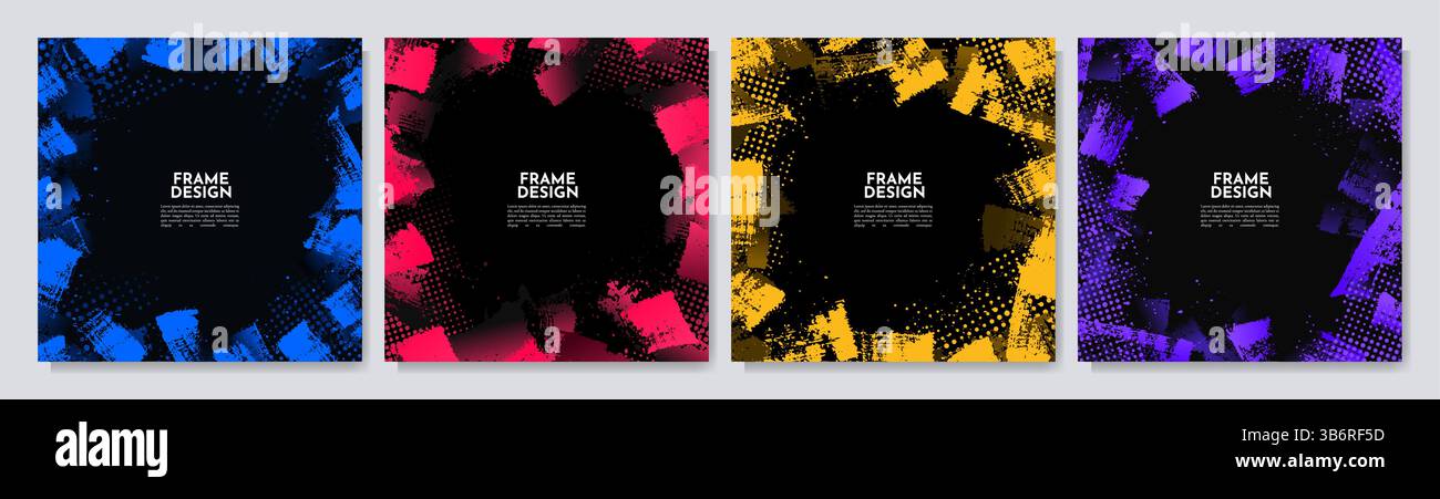 Vector illustration. Layered brush stroke with halftone dots. Hand ...