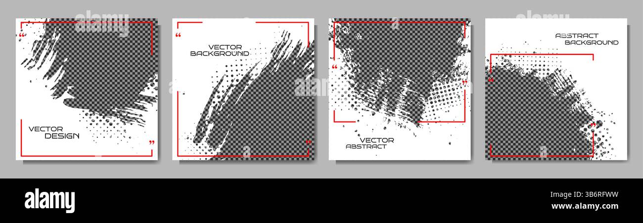 Vector illustration. Hand drawn abstract white color frame set. Ink ...