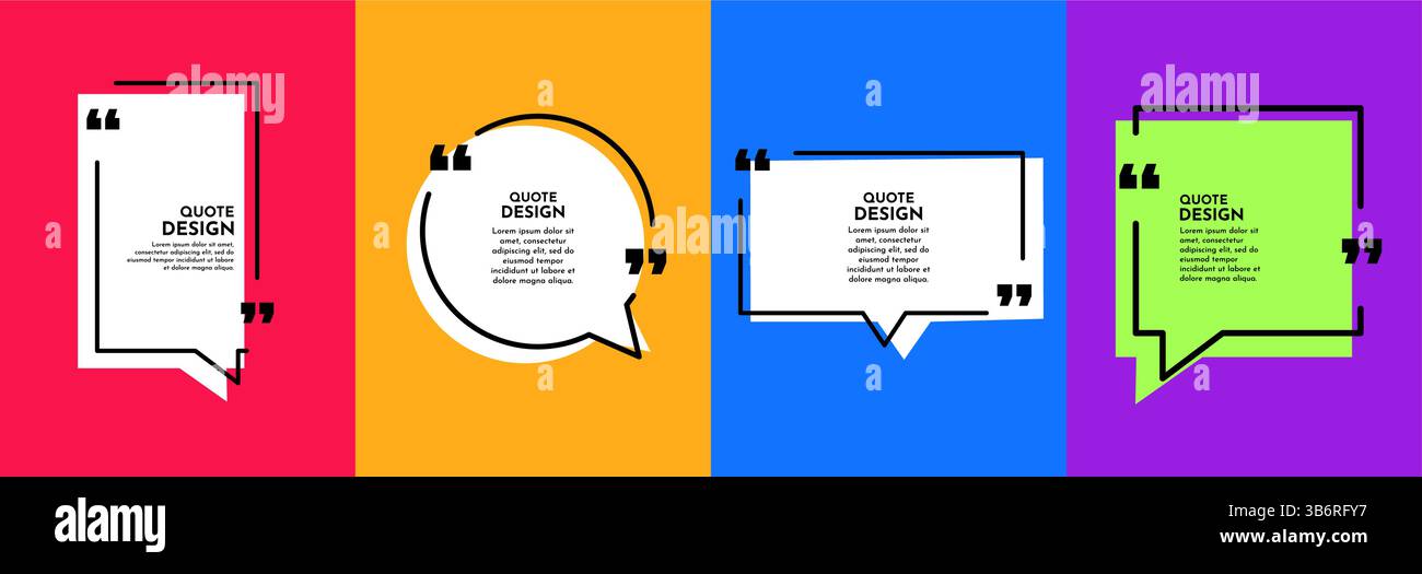 Vector illustration. Quote frames background set. Isolated text box in ...