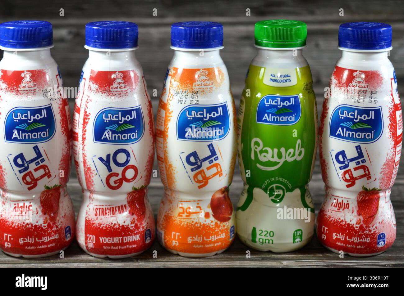 Cairo, Egypt, April 3 2025: Al Marai Yo Go Yogurt drink with sweet ...