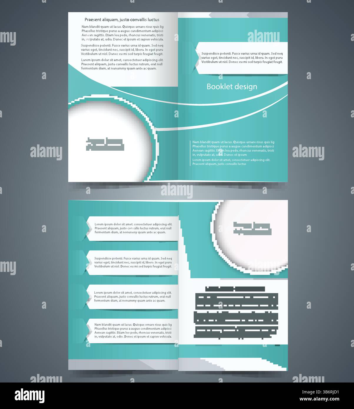 Green bifold brochure template design, business leaflet, booklet Stock ...