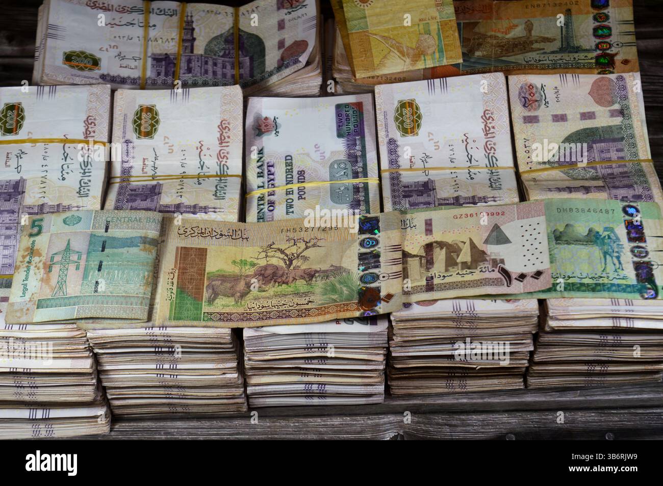 Sudanese pounds cash money bills banknotes and Piles and Stacks of ...